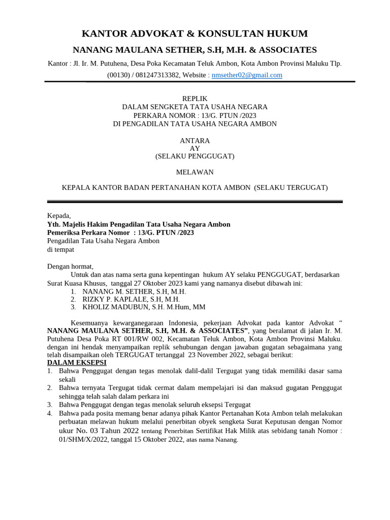 Nanang Replik - Tun | PDF