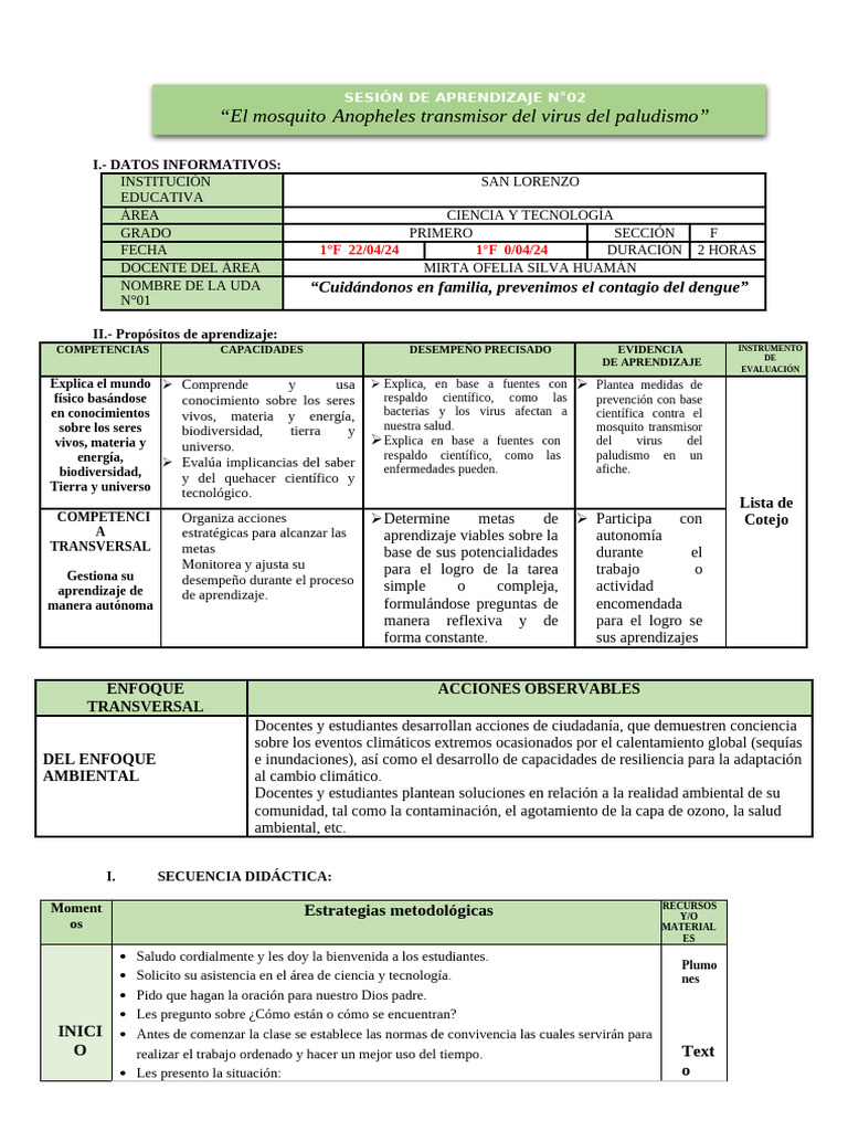 SESIÓN DE APRENDIZAJE N°02 CYT1 (4) (Reparado) | PDF