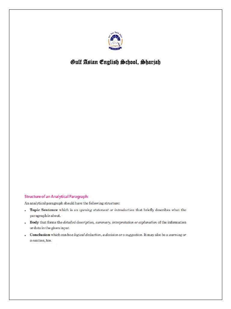 Analytical Paragraph - Samples | PDF