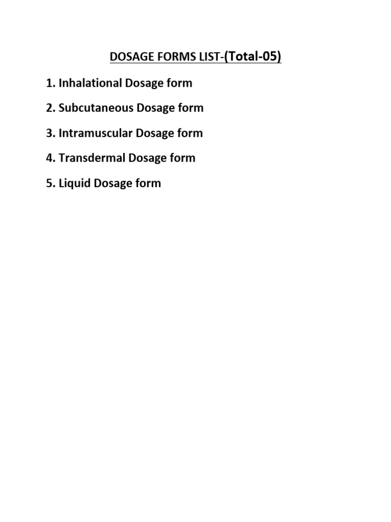 Dosage Form PDF | PDF