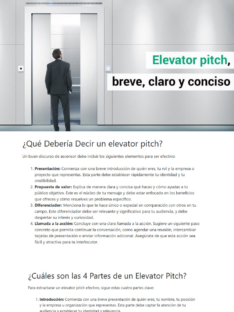 Elevator Pitch | PDF