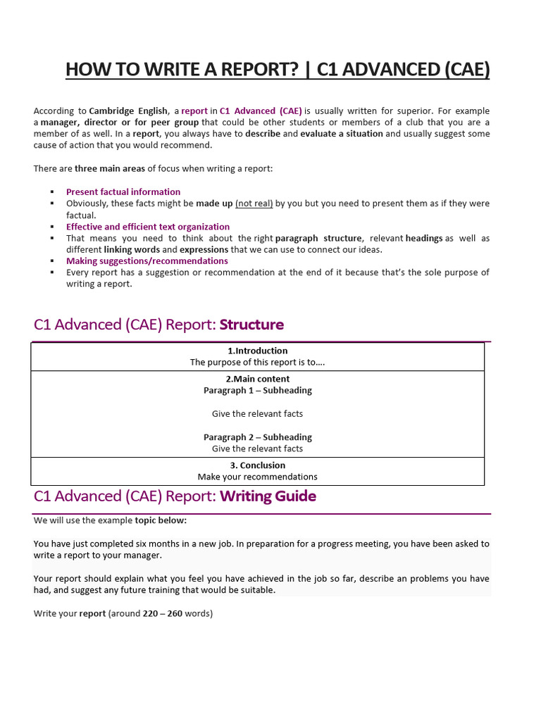CAE_How to write a report | PDF