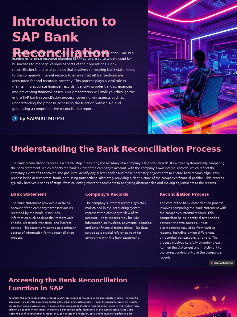 SAP Bank Reconciliation Process Guide | PDF | Banks | Database Transaction
