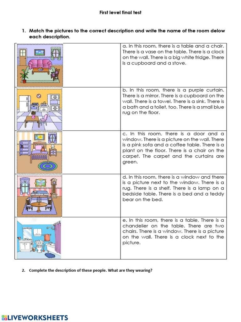 furniture rooms clothes test | PDF