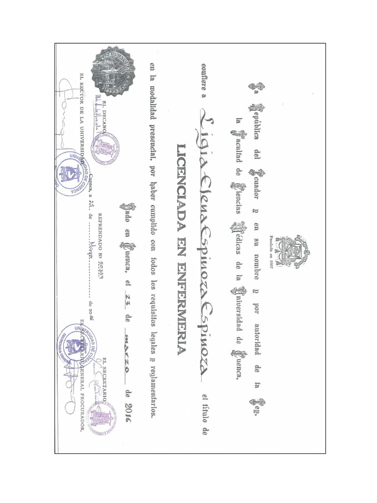 Espinoza Espinoza Ligia Elena - Titulo Tercer Nivel | PDF