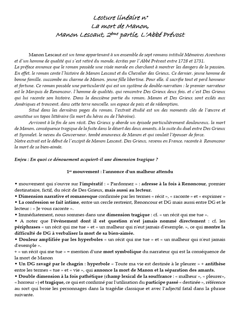 LL 11 La Mort de Manon | PDF