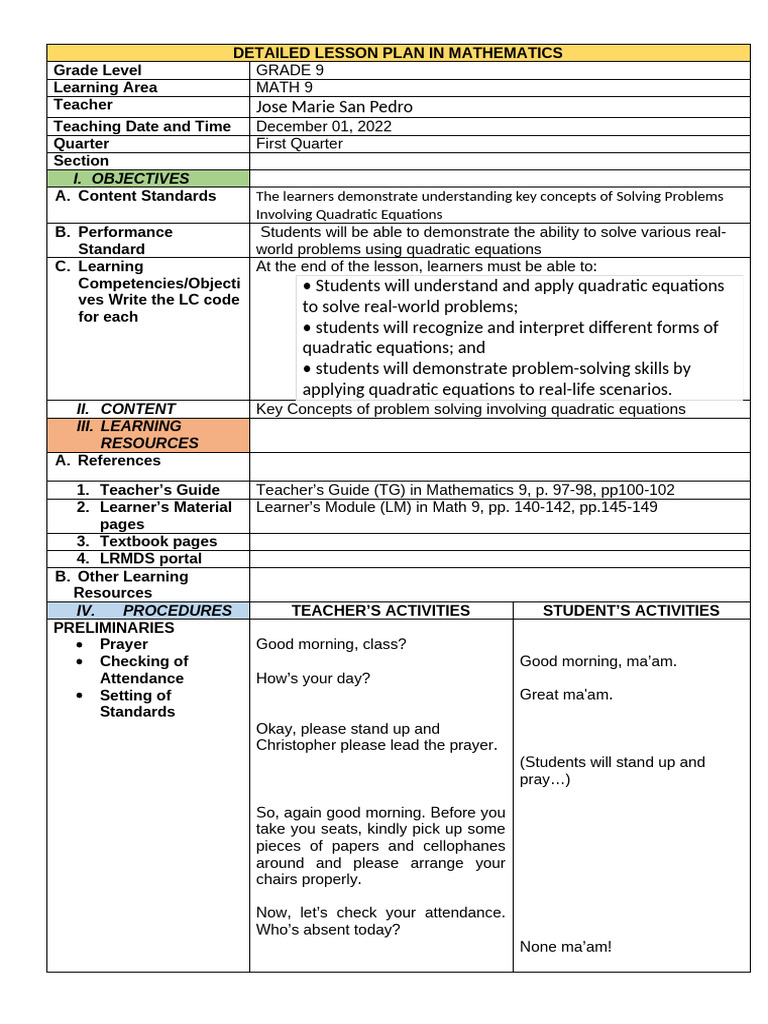 Deped Lesson Plan | PDF
