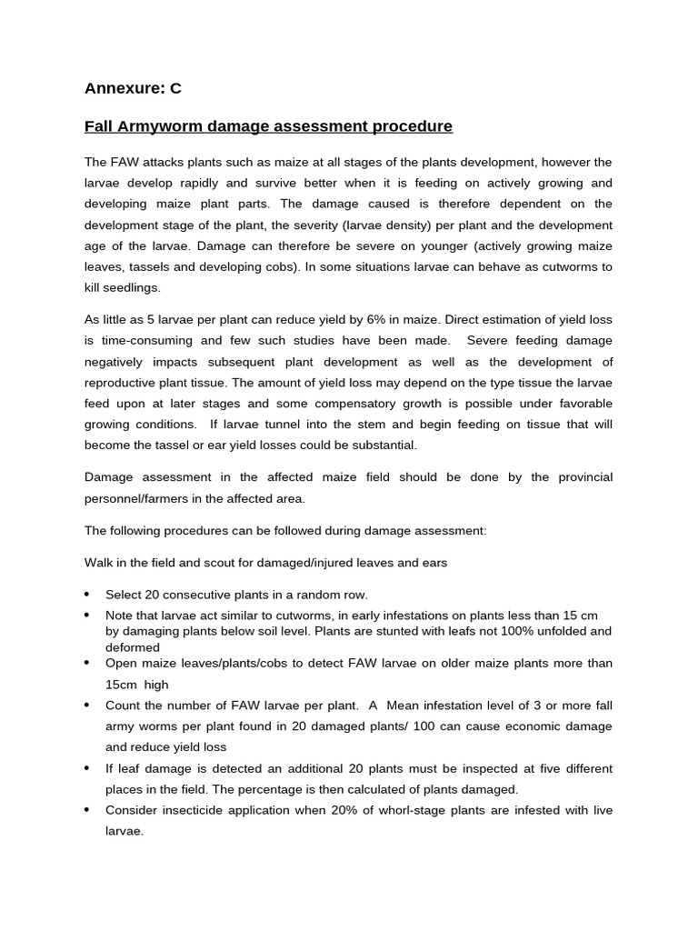 FAW Damage Assessment Form | PDF | Maize | Leaf