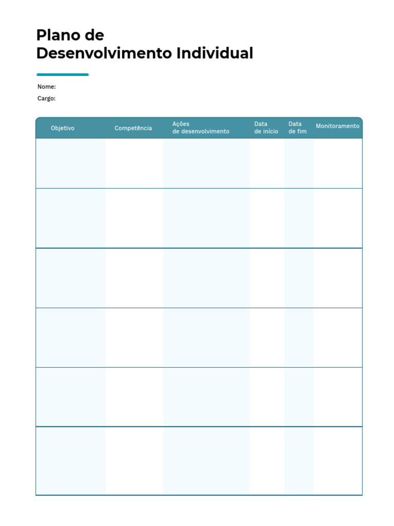 Template Planilha PDI | PDF