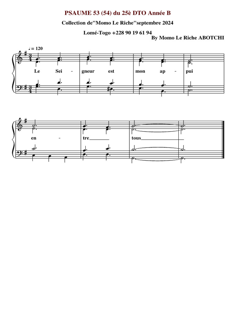 Psaume 53 (54) Du 25è Dto Année B FR Momo Le Riche | PDF