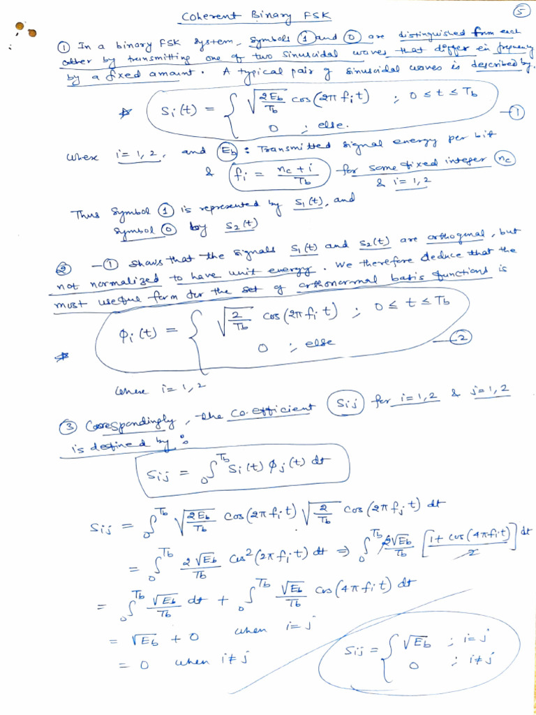 Lecture 53 DC BFSK Signal Space Based Approach | PDF