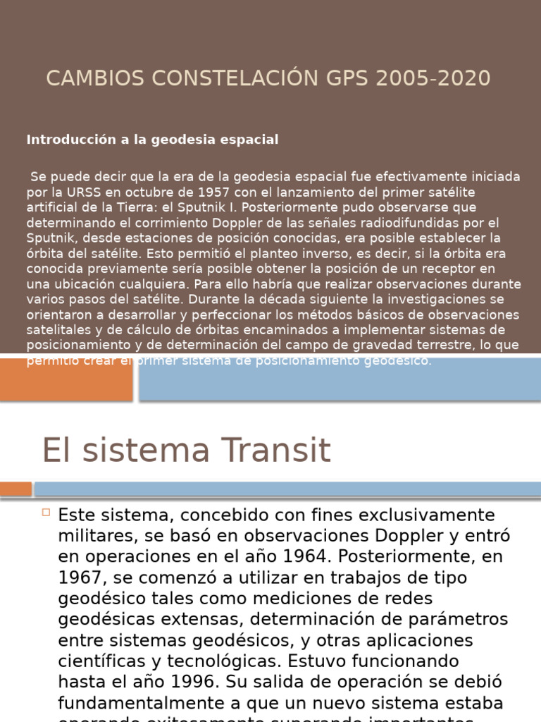 Cambios Constelación Gps 2005-2020 Osvaldo Sanchez | PDF