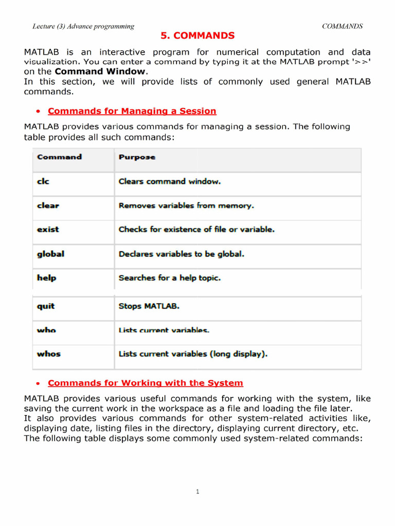 Lecture 3 Commands | PDF