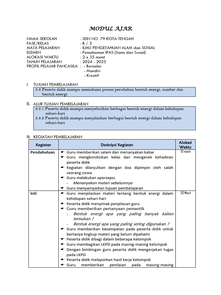 Modul Ajar IPAS | PDF