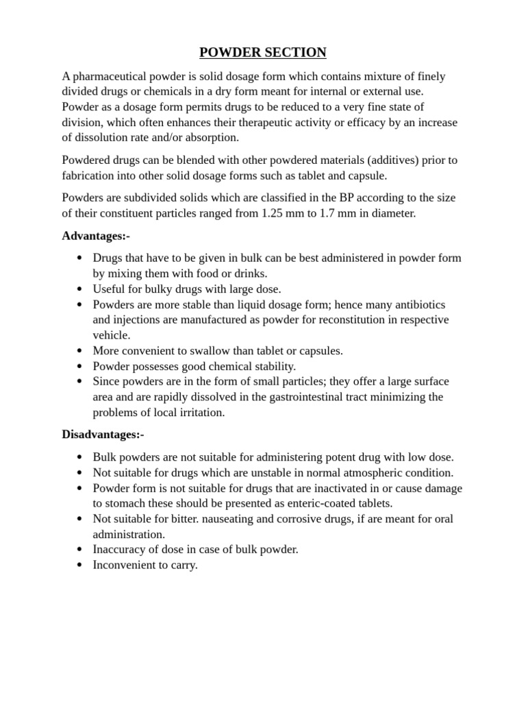 Powder Section | PDF