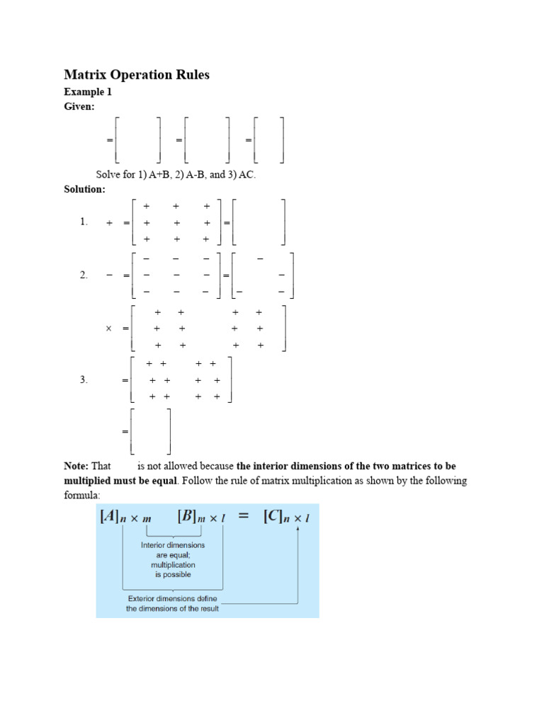 Matrices and Determinants 1 | PDF | Matrix (Mathematics) | Algorithms