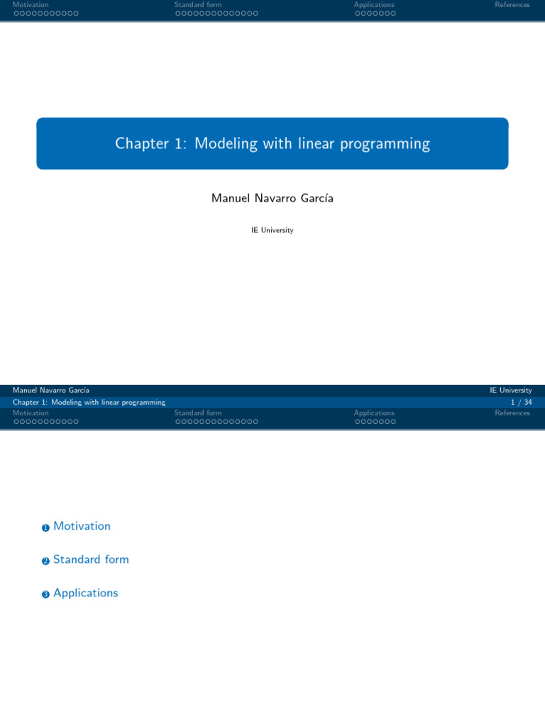 Chapter 1 Modeling With Linear Programming Pdf Linear Programming Mathematical Optimization