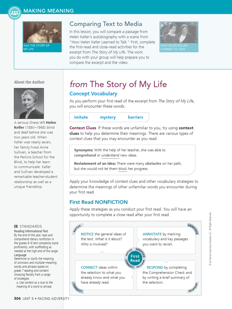 Story of My Life Text | PDF