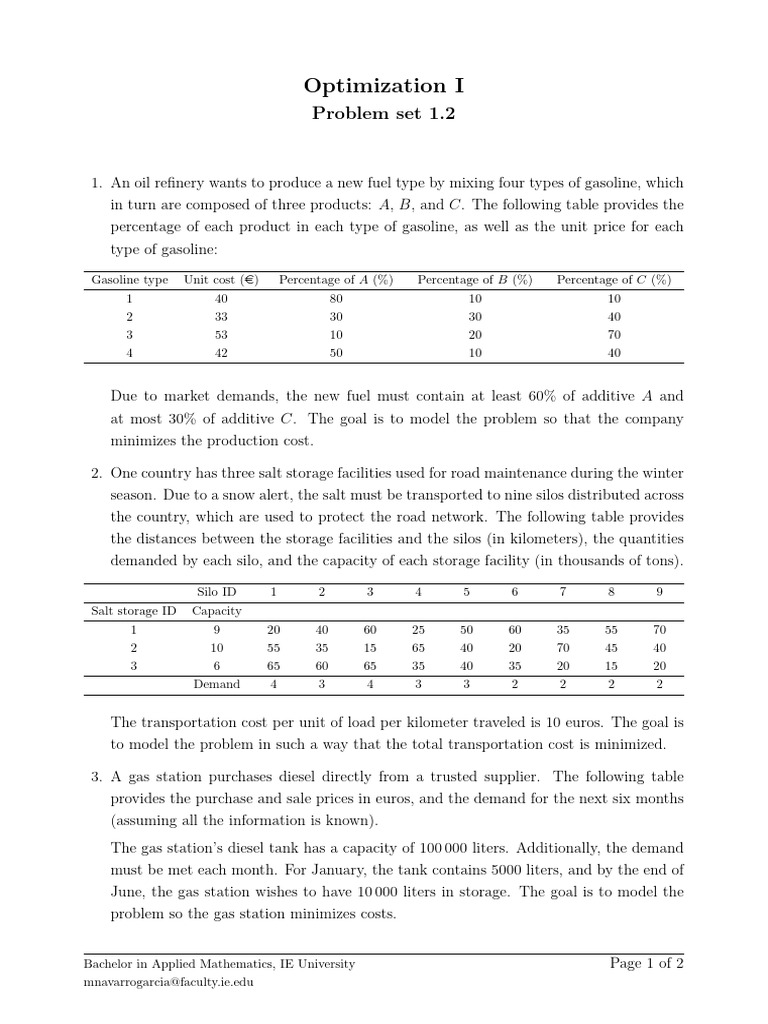 Optimization_I___Problem_Set_1_2 (1) | PDF