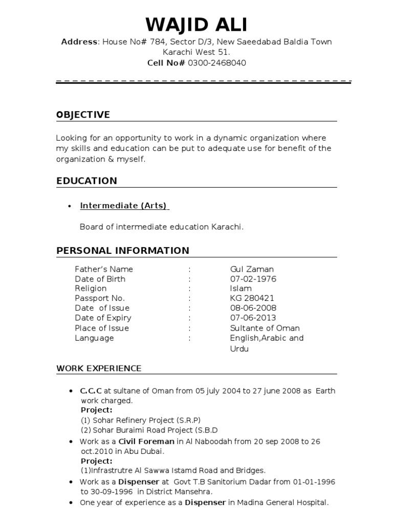 Wajid Ali's Professional Profile | PDF