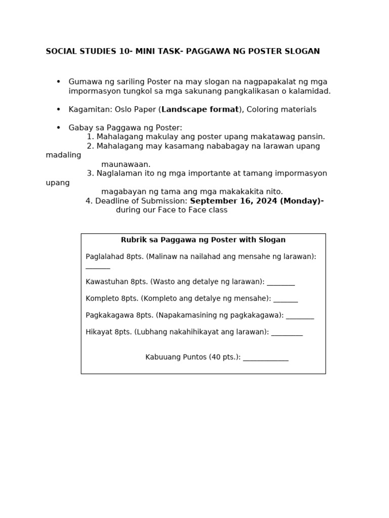 Social 10 Mini Task | PDF
