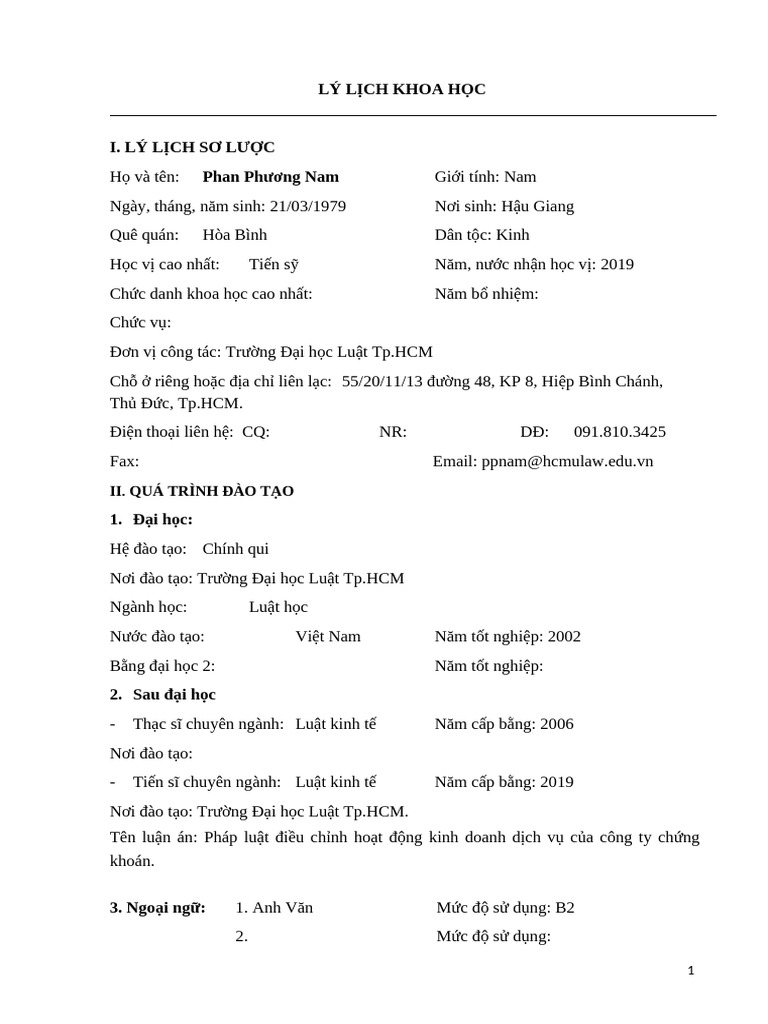 LTM - Llkh.ts. Phan Phuong Nam | PDF