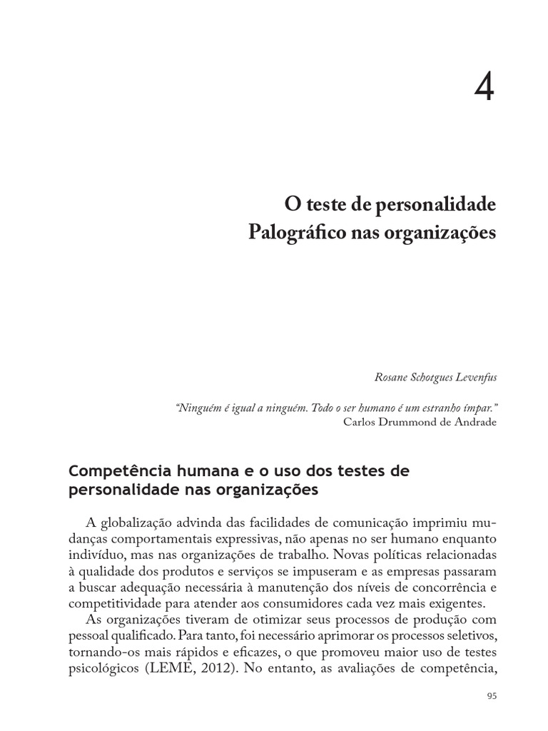 O Teste de Personalidade Palográfico Nas Organizações | PDF