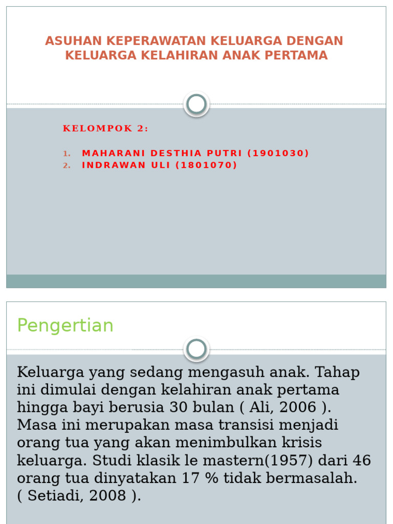 Kel.2 - Askep Keluarga Dengan Keluarga Kelahiran Anak Pertama | PDF