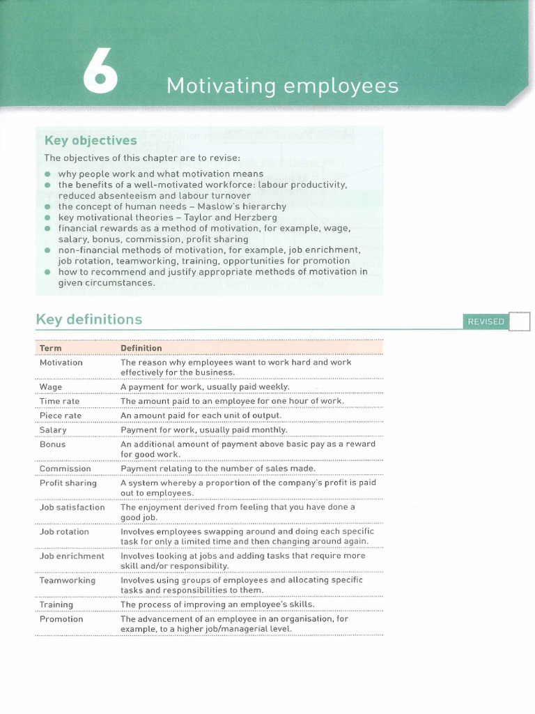 Chapter 6 - Motivating Employees | PDF