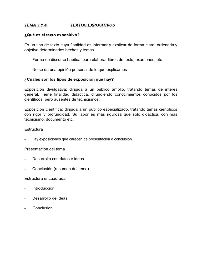 Textos Expositivos | PDF