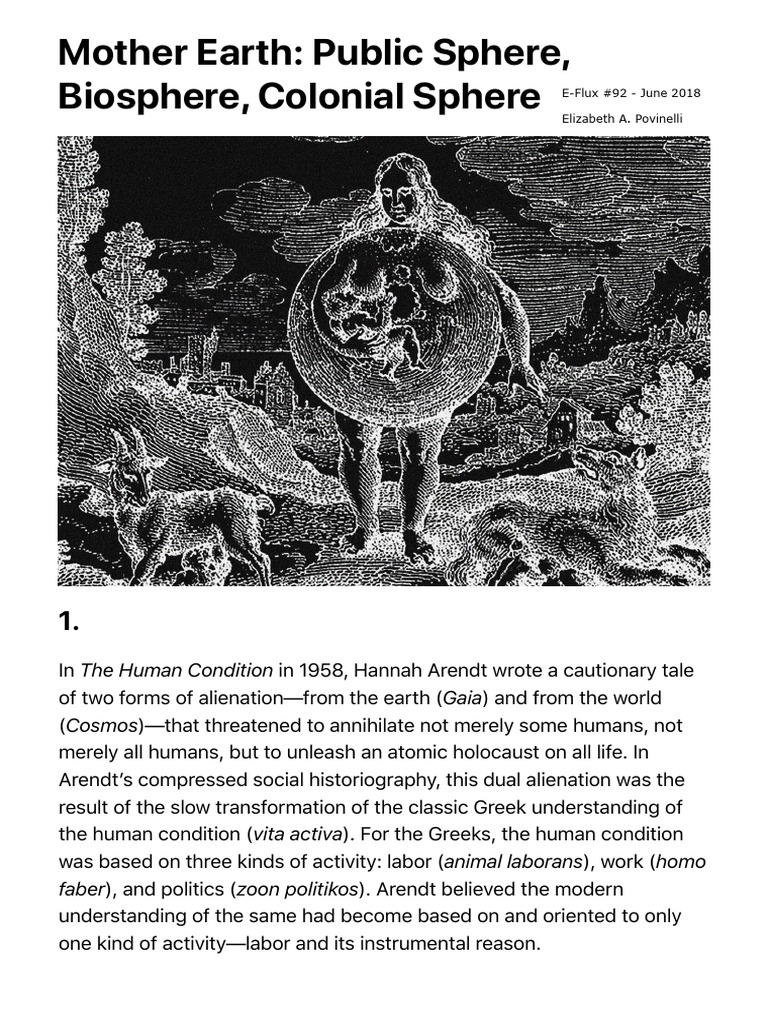 Povinelli - Mother Earth Public Sphere Biosphere Colonial Sphere | PDF
