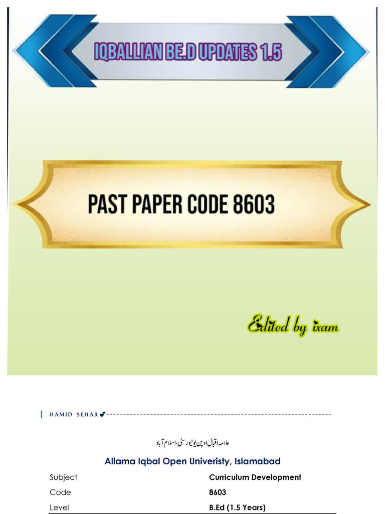 PastPapersQuestions (8603) 2 | PDF