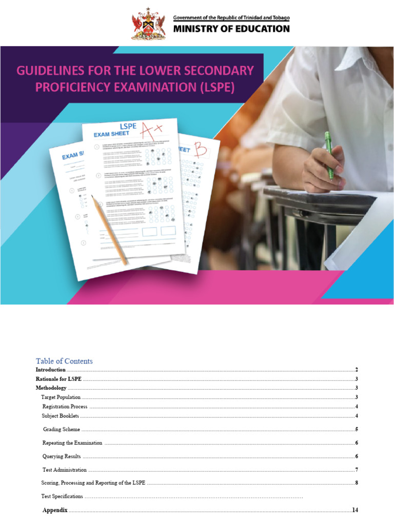 Guidelines For The Lower Secondary Proficiency Examination Guidelines. LSPE 2024 | PDF | Reading ...