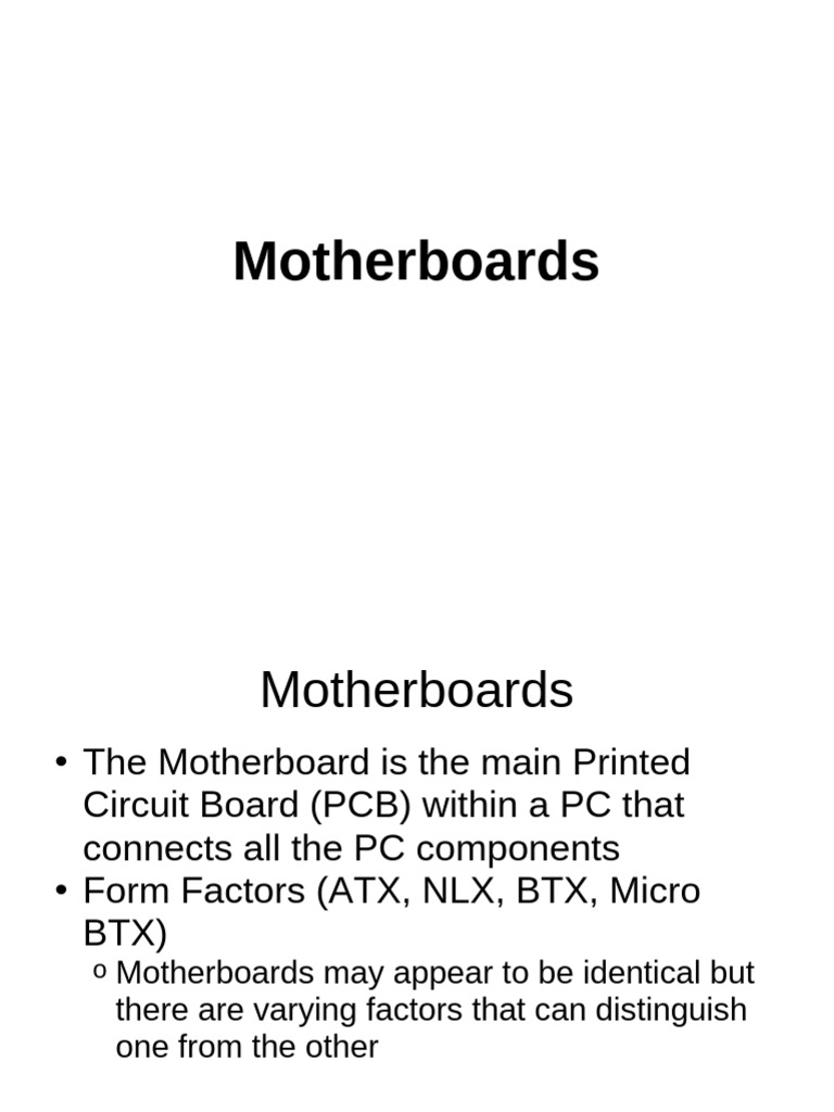 (Level 2 Advance) Motherboard Form Factors and Chipsets | PDF