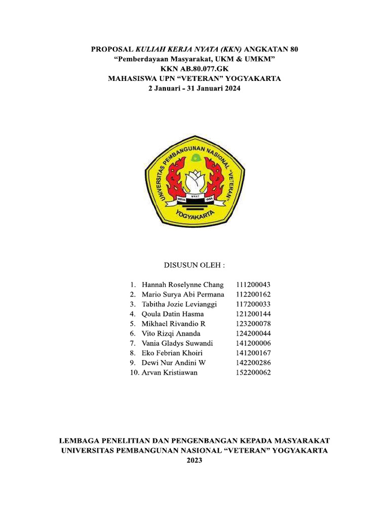 Proposal KKN UPN | PDF