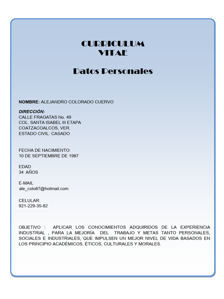 CURRICULUM ALEX 2023 | PDF