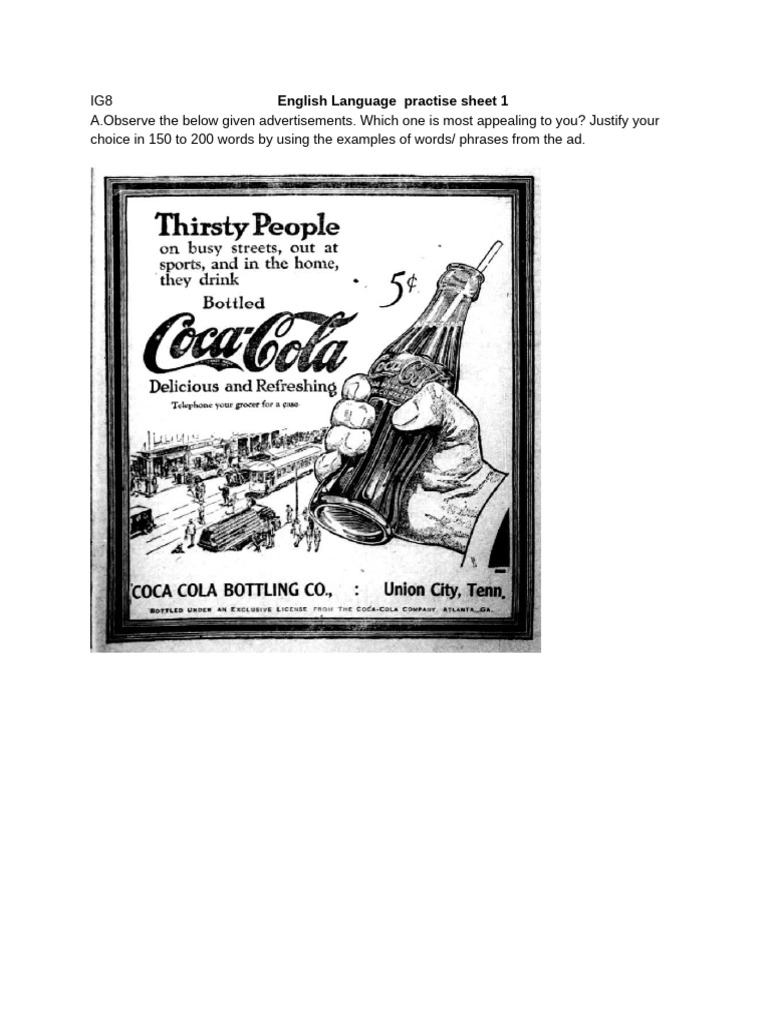 IG8 English Practise sheet 1 | PDF