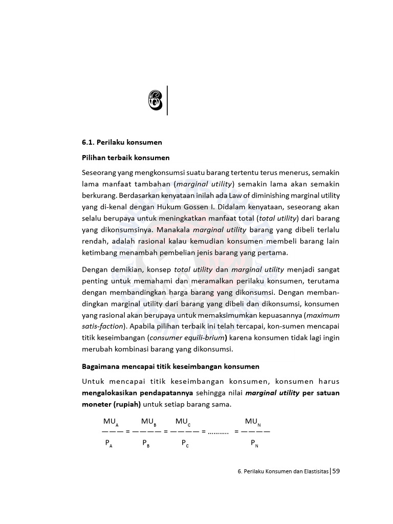 BOOK Konta Damanik Gatot Sasongko Peng Ilmu Ekonomi Eko Mikro Bab 6 | PDF