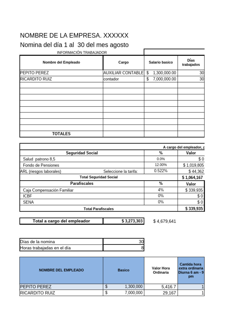 formato-nomina. | PDF