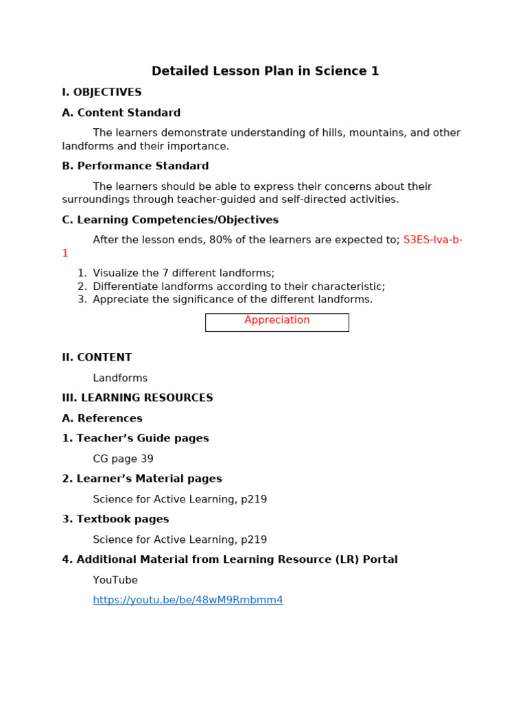 Detailed Lesson Plan in Science 1 | PDF