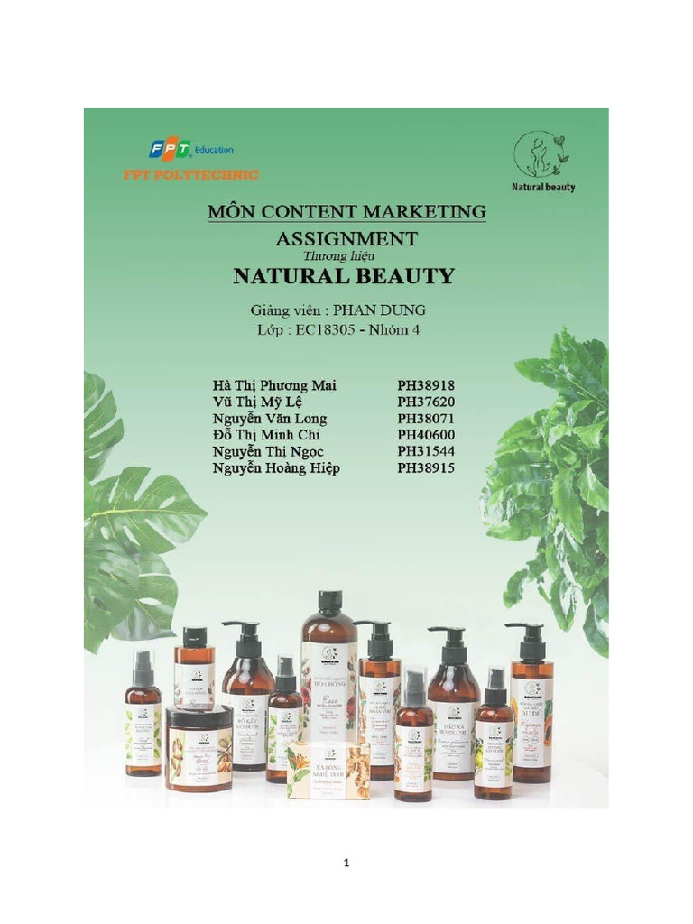 ASM Nhóm 4- Mĩ Phẩm Từ Thiên Nhiên | PDF