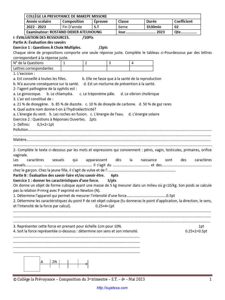 S.T 6e Compo 3e Trim Mai 2023 | PDF