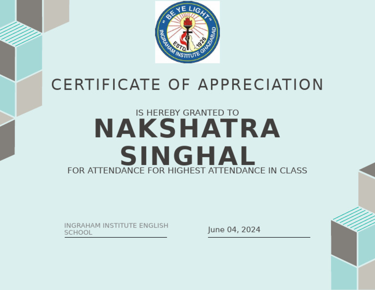 Nakshatra Singhal Certificate | PDF