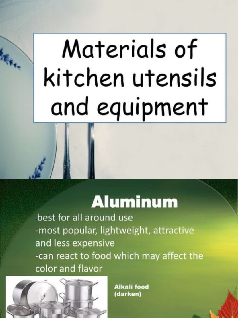 Material of Kitchen Utensils and Equipment | PDF