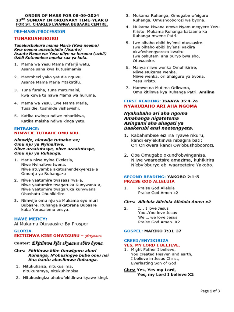 Order of Mass 08-09-2024-1 | PDF