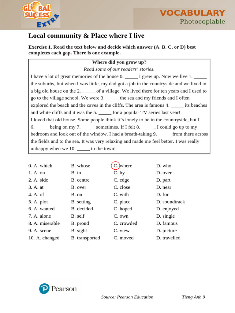GS9 Unit 1 Extra - Vocabulary | PDF