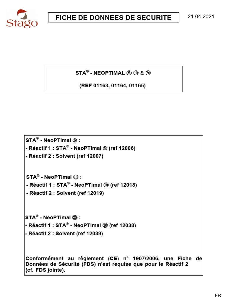 Sta Neoptimal FR | PDF
