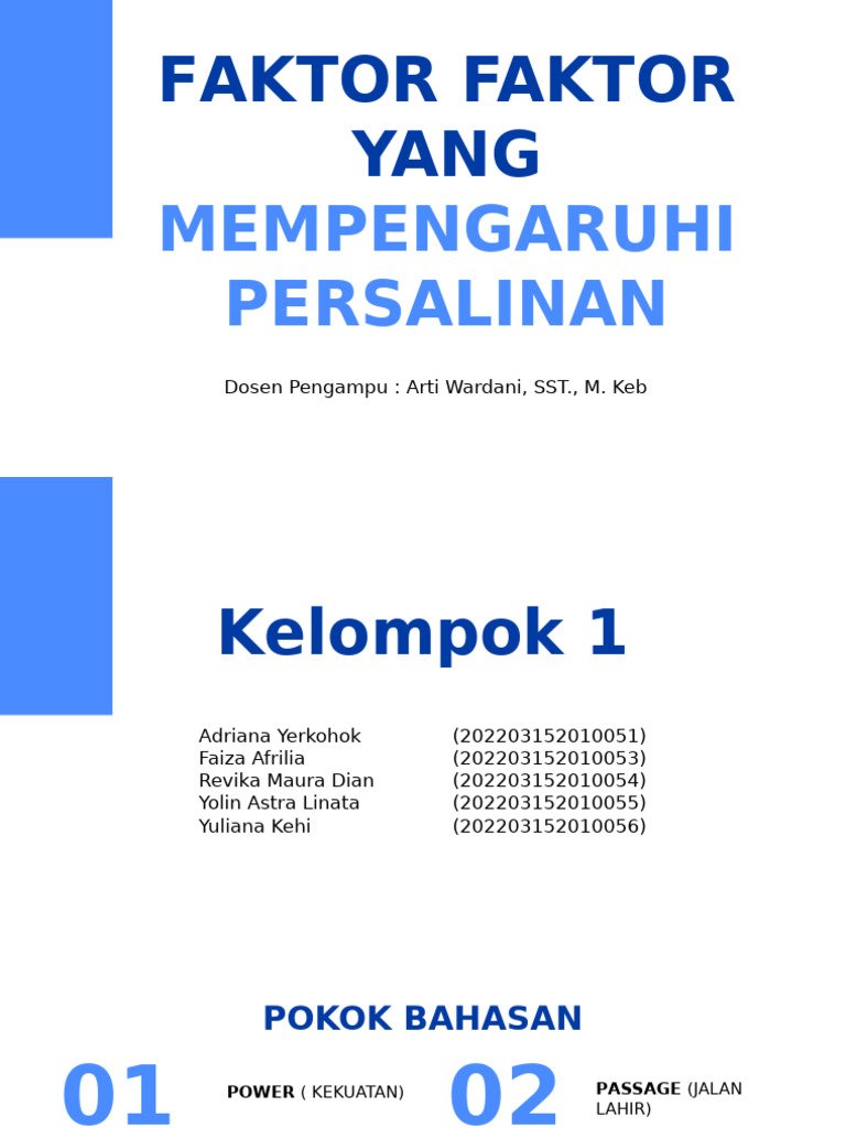 (ASKEB PERSALINAN) PPT Faktor Faktor Yang Dapat Mempengaruhi Persalinan | PDF