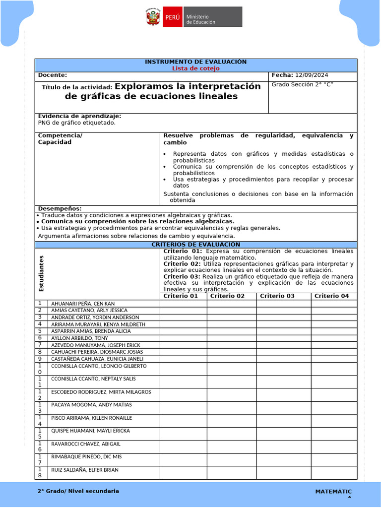 Mat 2° - Instrumento de Eval. | PDF