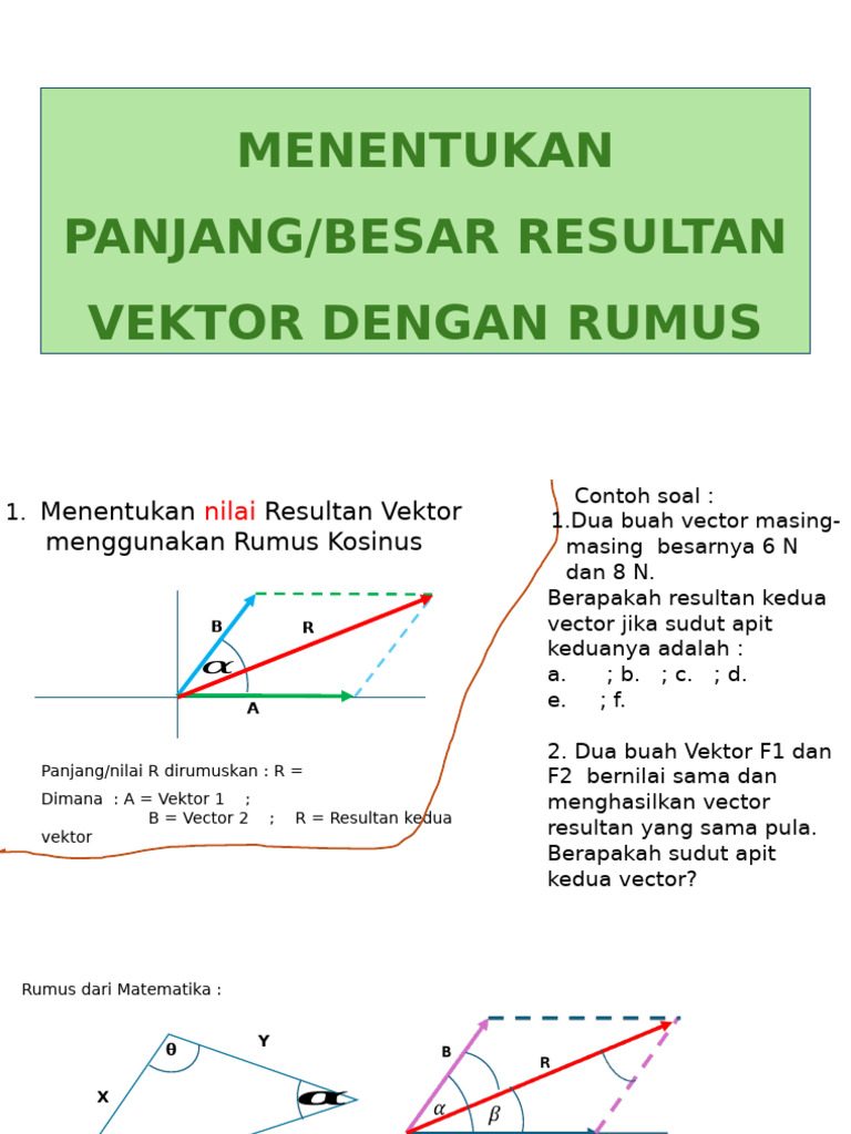Rumus Resultan Vektor Kls XI 24-25 | PDF